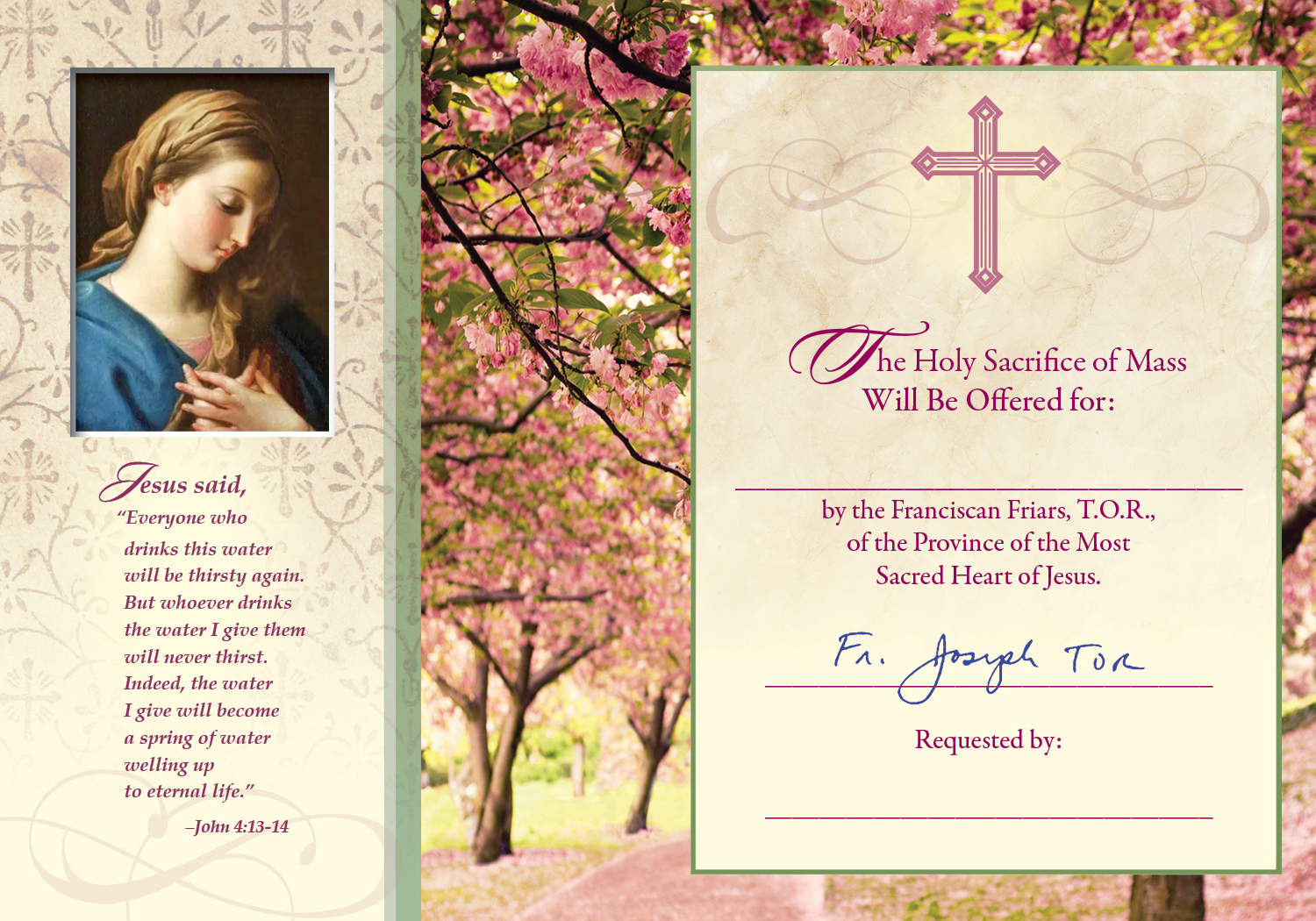 Individual Mass Card